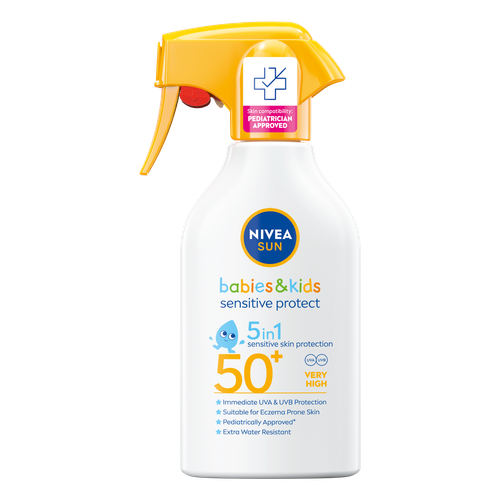 NIVEA SUN dečiji & babies Sensitive protect sprej sa rasprš. za oset. kožu SPF 50+ 270 ml