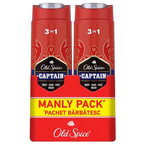 Old Spice Captain gel za tuširanje i šampon 2x400ml