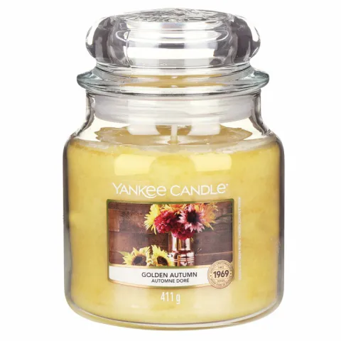 Golden Autumn - Yankee Candle mirisna sveća M (suncokret, citrusi, krizantema, pačuli...)