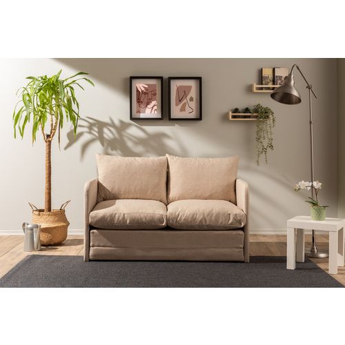 Saga 2-Seater - Beige Beige 2-Seat Sofa-Bed