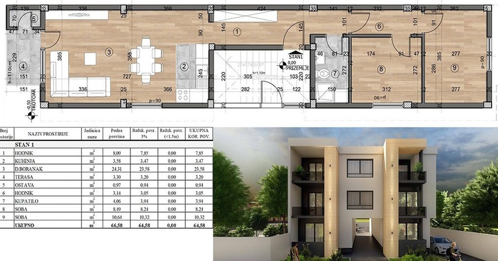NOVI SAD - TELEP - 64. 58 m2