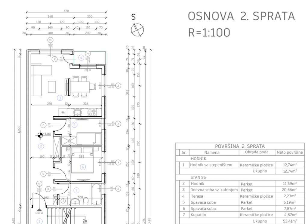 2. 5 stan na Telepu, 53m2, novogradnja