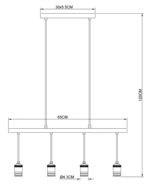 OTTILIE 54038-4H VIS 4XE27