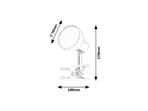 NOAH CLIP LAMPA CRNA LED 5W 1478