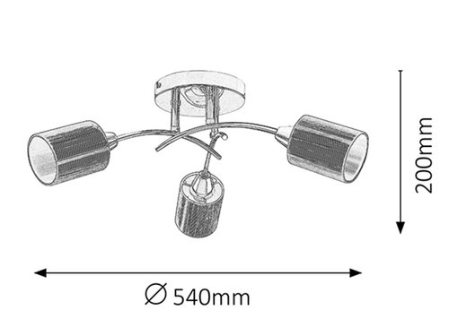 VEDA PLAF E14X3 HROM/CRNA 6003