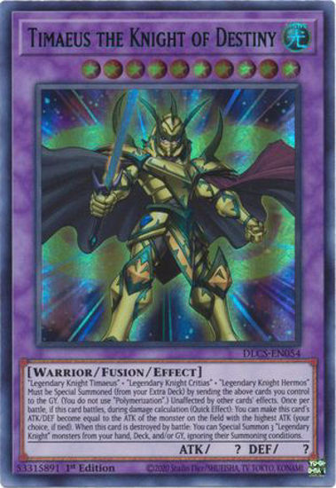 Timaeus the Knight of Destiny (Green) - DLCS-EN054 - Ultra Rare 1st Edition