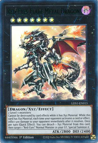 Red-Eyes Flare Metal Dragon (Blue) - LDS1-EN015 - Ultra Rare 1st Edition