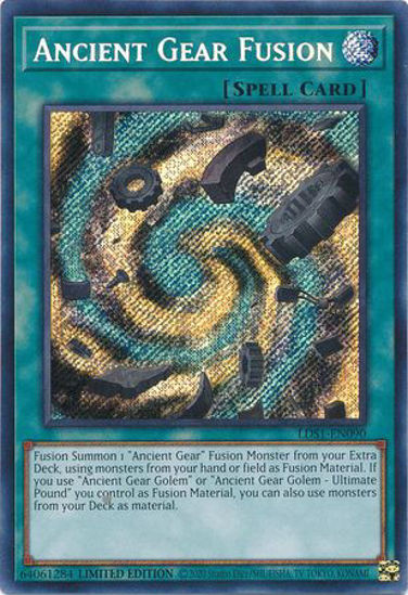 Ancient Gear Fusion - LDS1-EN090 - Secret Rare 1st Edition (Sealed)