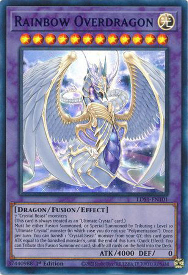 Rainbow Overdragon (Blue) - LDS1-EN101 - Ultra Rare 1st Edition