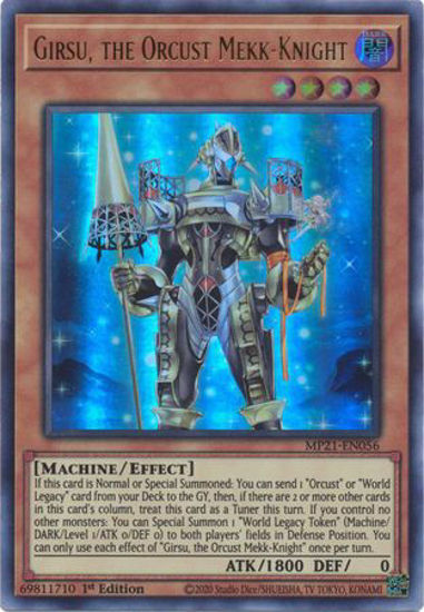 Girsu, the Orcust Mekk-Knight - MP21-EN056 - Ultra Rare 1st Edition