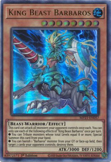 King Beast Barbaros - MP21-EN057 - Ultra Rare 1st Edition