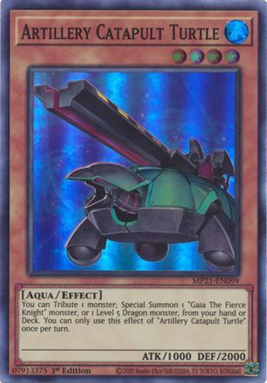 Artillery Catapult Turtle - MP21-EN099 - Super Rare 1st Edition