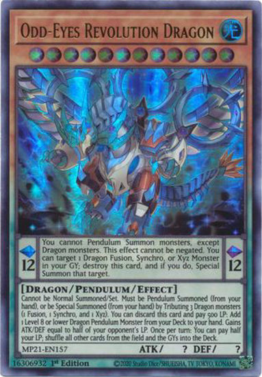 Odd-Eyes Revolution Dragon - MP21-EN157 - Ultra Rare 1st Edition