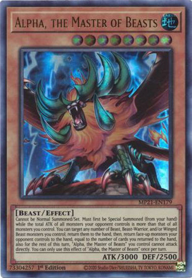 Alpha, the Master of Beasts - MP21-EN179 - Ultra Rare 1st Edition