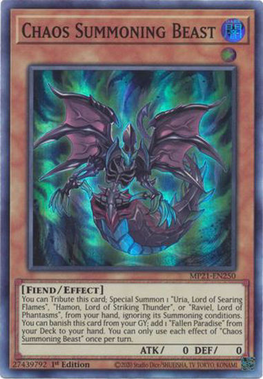 Chaos Summoning Beast - MP21-EN250 - Super Rare 1st Edition