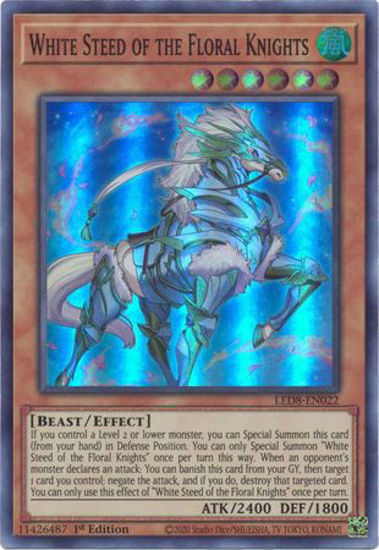 White Steed of the Floral Knights - LED8-EN022 - Super Rare 1st Edition