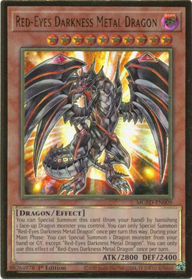 Red-Eyes Darkness Metal Dragon - MGED-EN009 - Premium Gold Rare 1st Edition