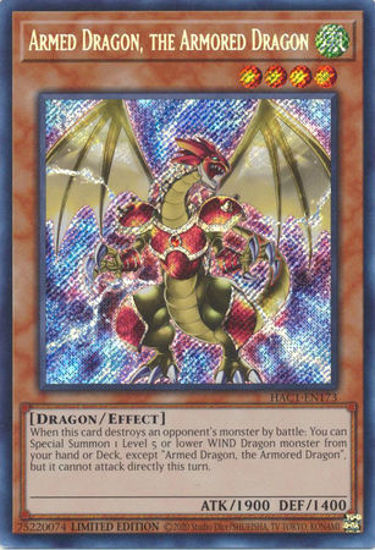 Armed Dragon, the Armored Dragon - HAC1-EN173 - Secret Rare 1st Edition (Sealed)