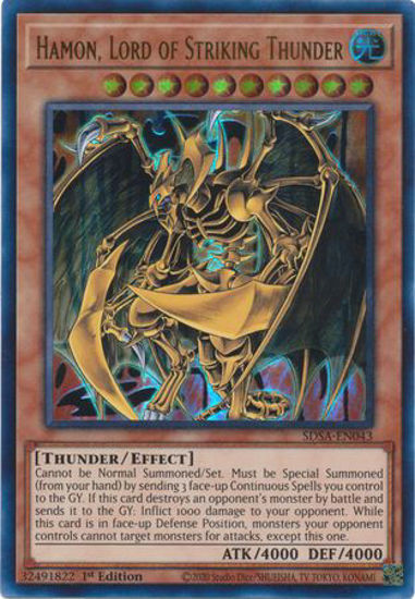 Hamon, Lord of Striking Thunder - SDSA-EN043 - Ultra Rare 1st Edition