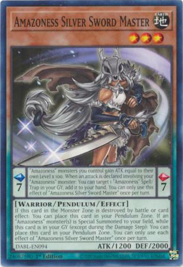 Amazoness Silver Sword Master - DABL-EN094 - Common 1st Edition