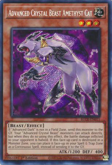 Advanced Crystal Beast Amethyst Cat - BLCR-EN011 - Secret Rare 1st Edition