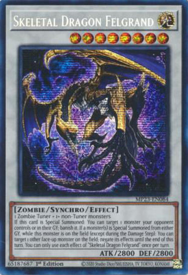 Skeletal Dragon Felgrand - MP23-EN084 - Prismatic Secret Rare 1st Edition