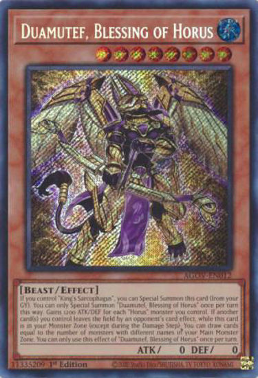 Duamutef, Blessing of Horus - AGOV-EN012 - Secret Rare 1st Edition