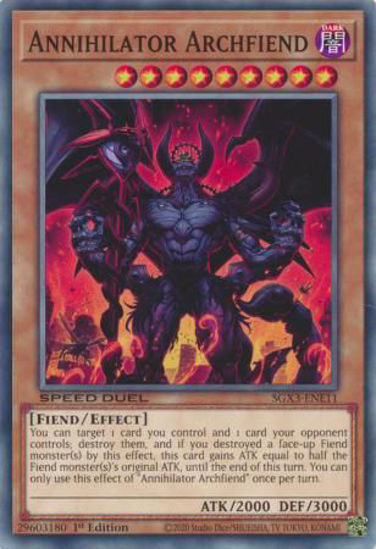 Annihilator Archfiend - SGX3-ENE11 - Common 1st Edition