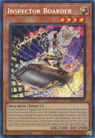 Inspector Boarder - RA01-EN010 - (V.3 - Secret Rare) 1st Edition