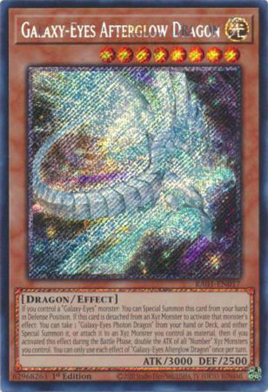 Galaxy-Eyes Afterglow Dragon - RA01-EN017 - (V.4 - Platinum Secret Rare) 1st Edition