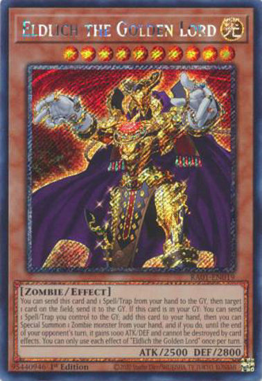 Eldlich the Golden Lord - RA01-EN019 - (V.4 - Platinum Secret Rare) 1st Edition