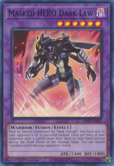 Masked HERO Dark Law - RA01-EN025 - (V.1 - Super Rare) 1st Edition