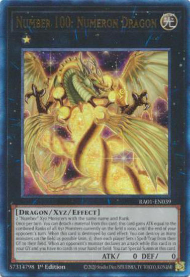 Number 100: Numeron Dragon - RA01-EN039 - (V.6 - Collectors Rare) 1st Edition