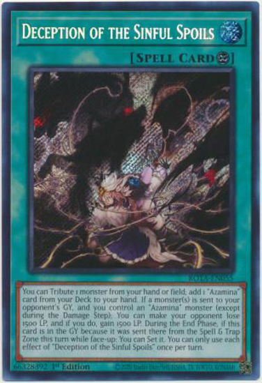 Deception of the Sinful Spoils - ROTA-EN055 - Secret Rare 1st Edition