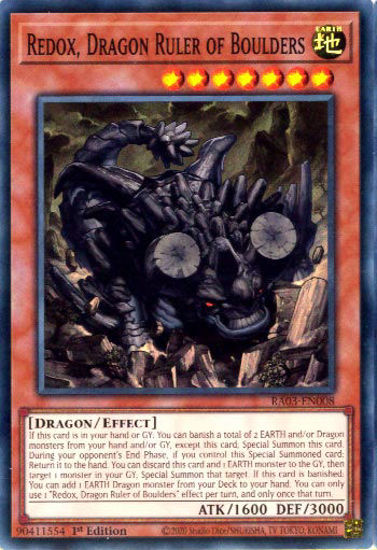 Redox, Dragon Ruler of Boulders - RA03-EN008 - Super Rare 1st Edition