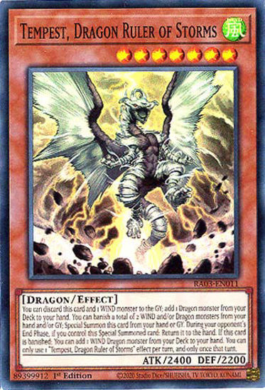 Tempest, Dragon Ruler of Storms - RA03-EN011 - Super Rare 1st Edition