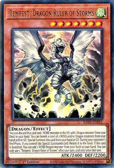 Tempest, Dragon Ruler of Storms - RA03-EN011 - Ultra Rare 1st Edition