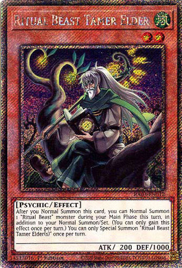 Ritual Beast Tamer Elder - RA03-EN012 - Platinum Secret Rare 1st Edition