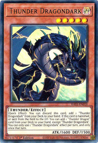 Thunder Dragondark - RA03-EN018 - Ultra Rare 1st Edition