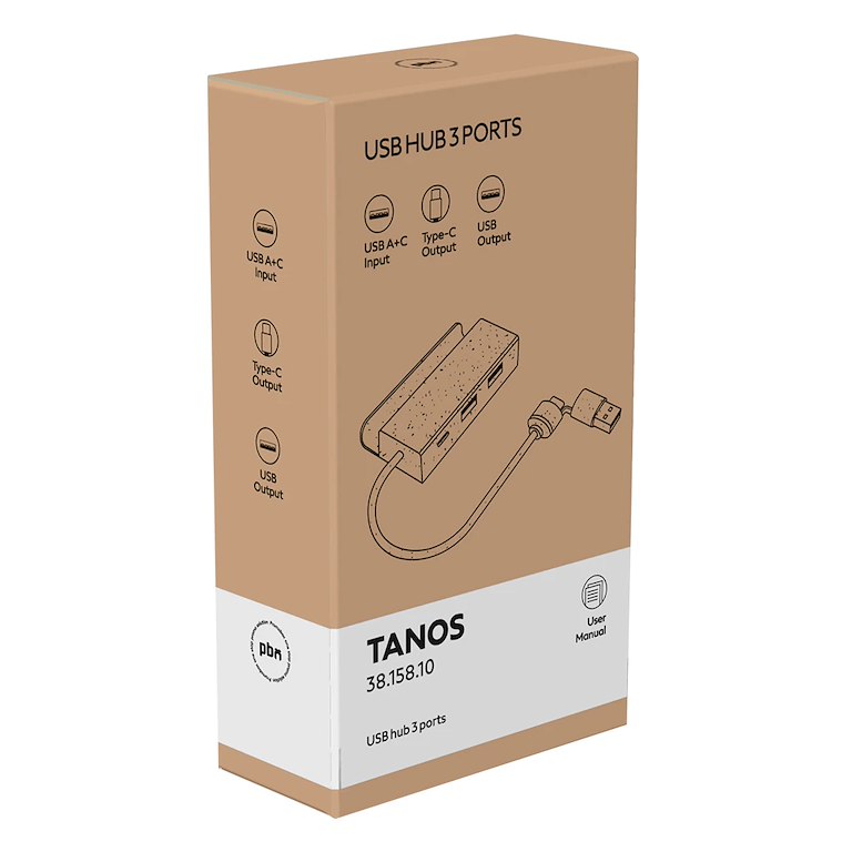 PIXO - TANOS
USB razdelnik sa 3 ulaza, držač za telefon