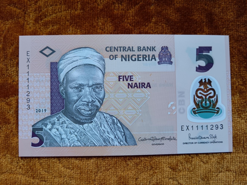 Nigerija 5 naira,2019 god.UNC