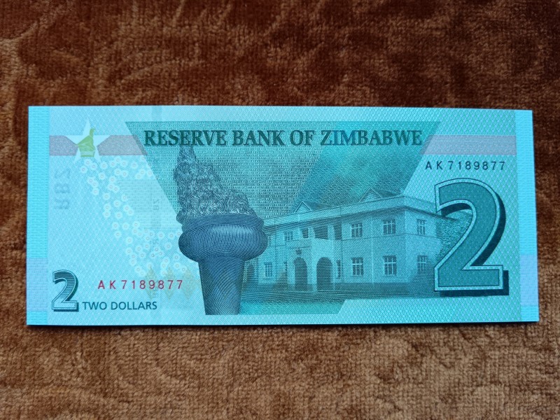 Zimbabve 2 dolara,2019 god.UNC