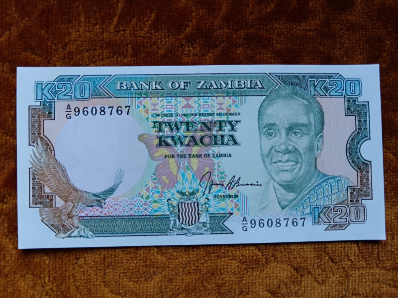 Zambija 20 kvača,1989 god.UNC