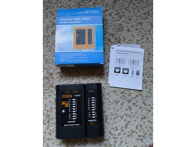 RJ45 tester za mrezni kabl lan UTP CAT5 CAT6 RJ11 Novo