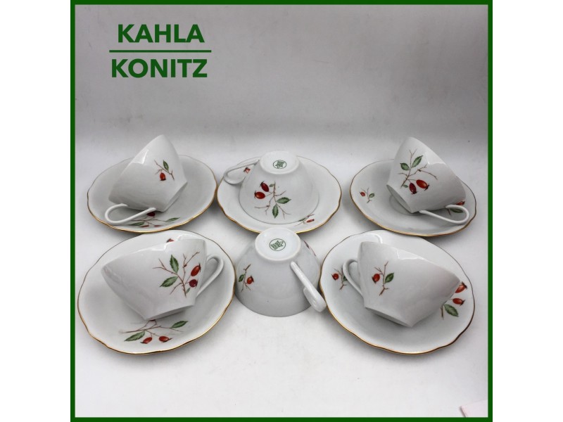 KAHLA/KONITZ -PORCELANSKE ŠOLJICE ZA KAFU-ČAJ 5/6