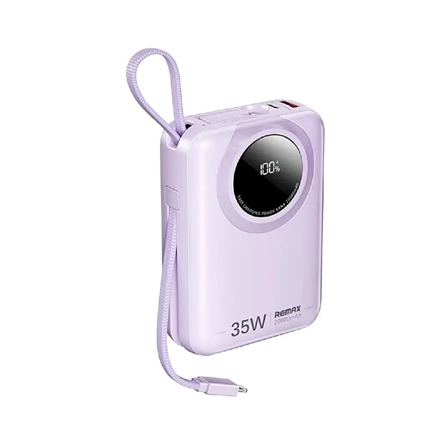 REMAX RPP-73 Purple 35W Power Bank with 2 Fast Charging Cables 20000mAh
