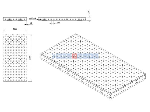 DXF Crtezi Stolova za Zavarivanje za CNC Laser ili Plazmu