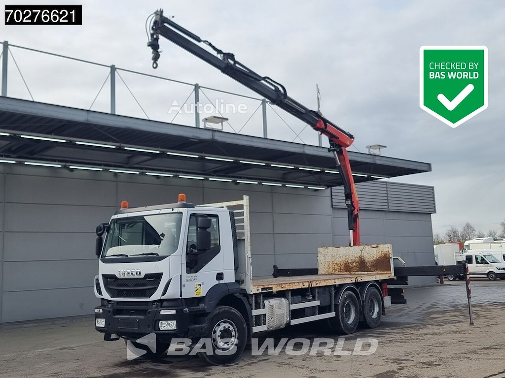 IVECO Trakker 360 6X4 Palfinger PK17.001 SLD Remote Steelsuspension Bi kamion s ravnom platformom