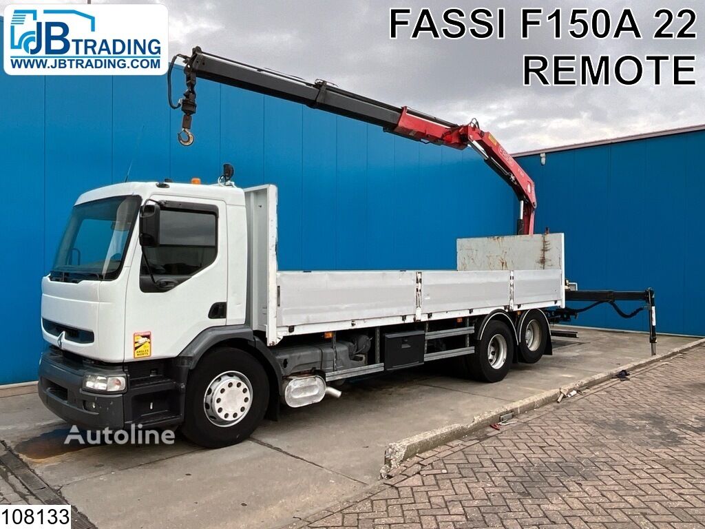 Renault Premium 320 6X2, FASSI, REMOTE kamion s ravnom platformom