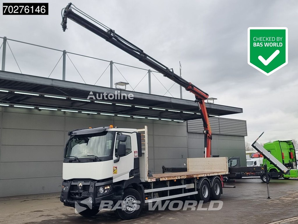 Renault C 380 6X4 Palfinger PK18002-EH C Remote Retarder Euro 6 kamion s ravnom platformom